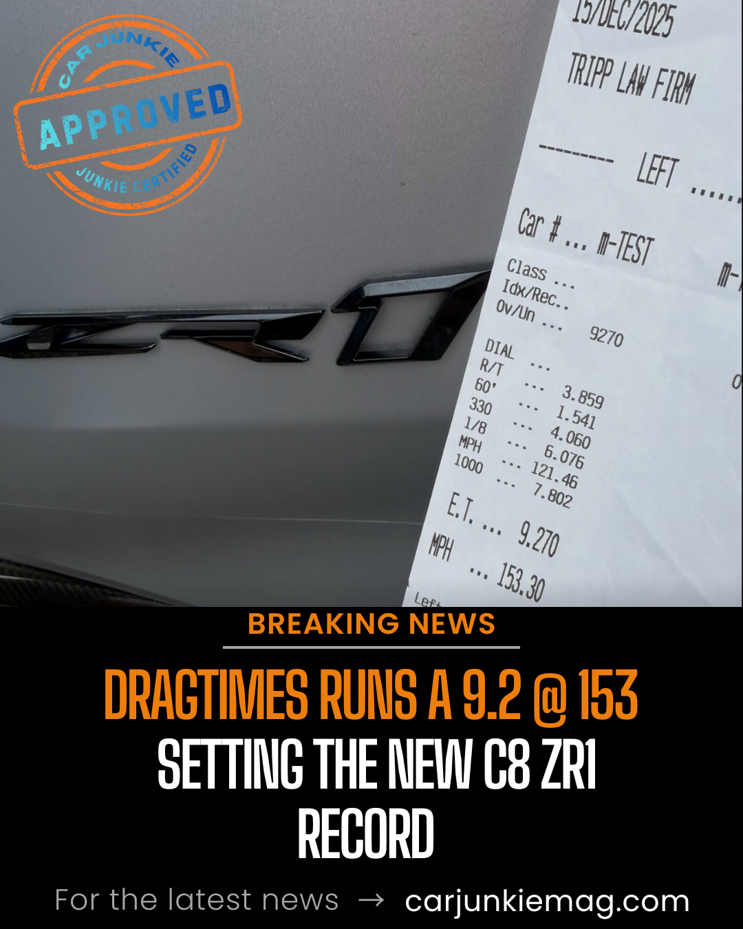 Fastest Corvette ZR1: DragTimes Takes The Crown Car Junkie Mag